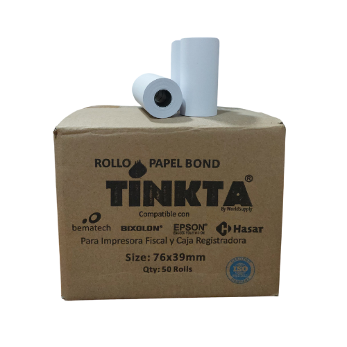 Rollo de papel bond 76mmx39mm - Tinkta Panama